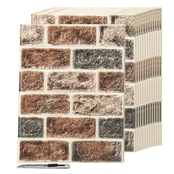 Amazon.com: Art3d 10 Pcs 3D Peel and Stick Foam Brick Wall Panels, Gray ...