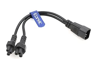 Amazon.com: Eonvic IEC 320 C14 to 2xC5 Power Cord, Male Plug C14 to ...