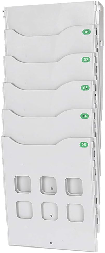 Amazon | NUOLUX ファイルフォルダー 壁掛け a4 個別収納式 5ポケット 小物入れ 書類オーガナイザー 漫画 新聞紙 スクリューステッカー付き（グレー） | 引き出し仕切り ...