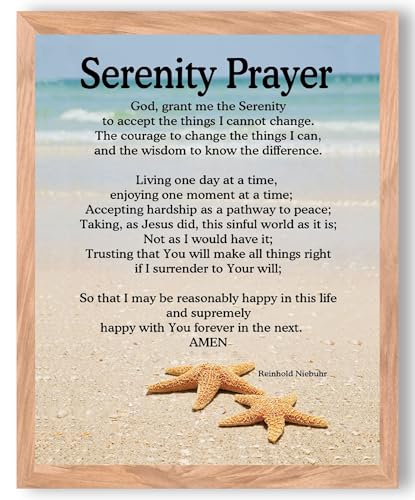 Amazon.com: Serenity Prayer Wall Art – Christian Wall Decor with ...