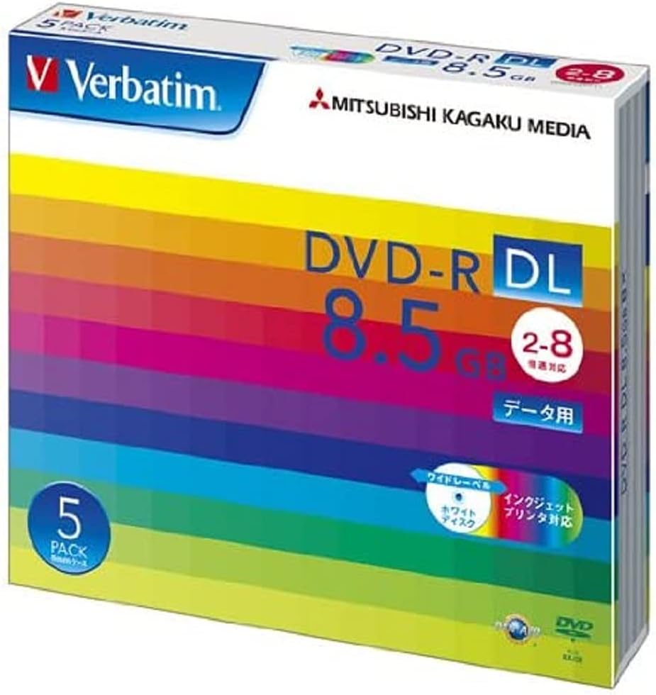 Amazon.co.jp: Verbatim バーベイタム 1回記録用 DVD-R DL 8.5GB 5枚 ホワイトプリンタブル 片面2層 2-8倍速 DHR85HP5V1 : パソコン・周辺機器