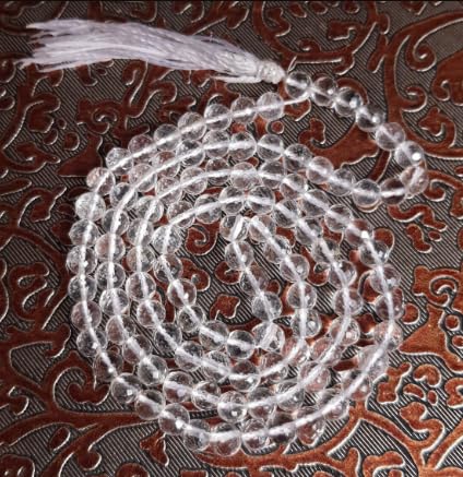 All Stone Sphatik Mala Diamond Cut Original Certified 108 Beads Sfatik ...