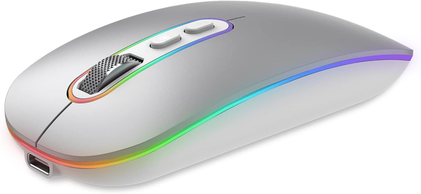 cimetech Mouse wireless ricaricabile, Mouse 2.4G e Bluetooth per laptop ...