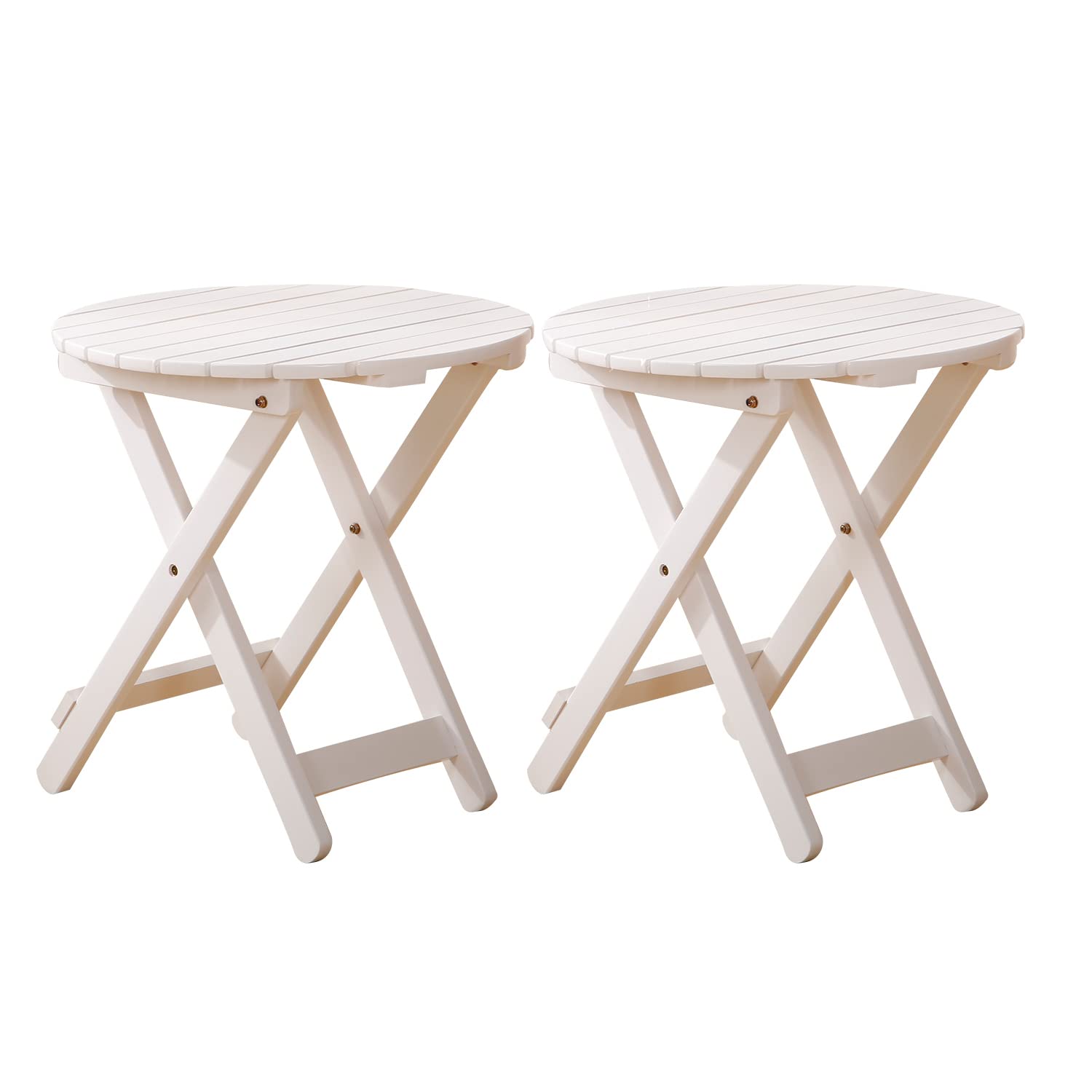 Snapklik.com : BplusZ Wood Small Round Folding Side Tables Set Of 2 ...