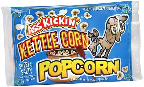 Amazon.com: ASS KICKIN' Kettle Corn Microwave Popcorn Bags - 3 Pack ...