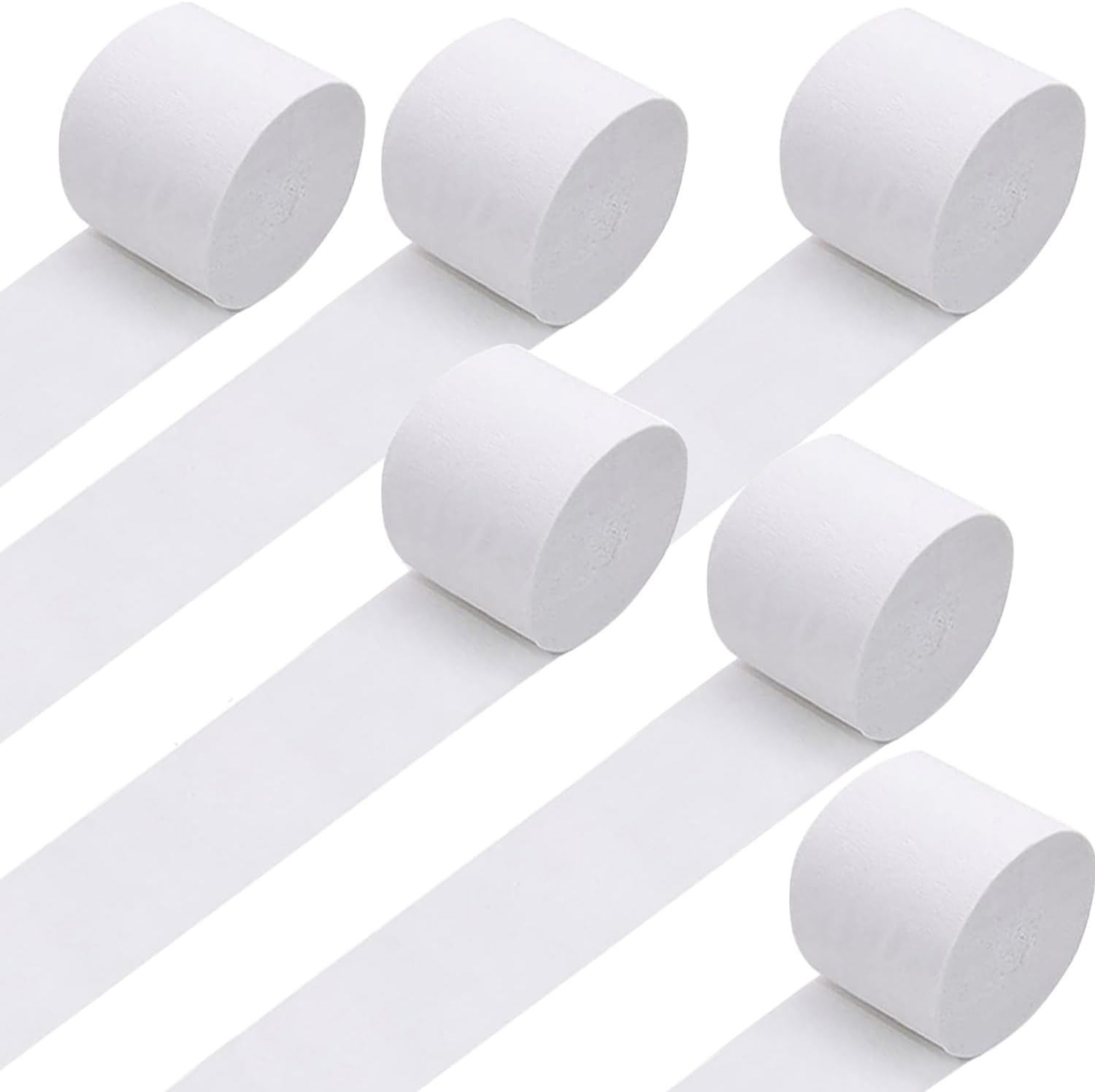 Amazon.com: BRZIKWT Crepe Paper Streamers 6 Rolls Beautiful White ...