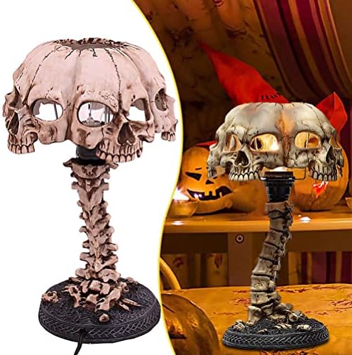 SFNTION 3D Light Up Skeleton Lamp, 4 Head Skull Table Lamp LED Retro ...