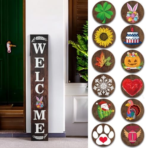 Amazon.com : Interchangeable Wall Leaning Welcome Sign with 8 Magnetic ...
