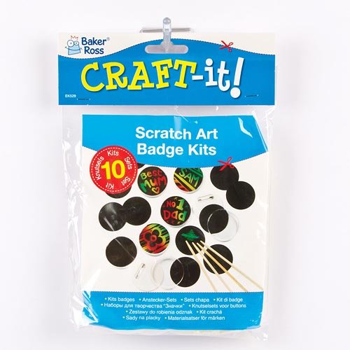 Baker Ross EK529 Scratch Art Badges, Perfect for Children to Design and ...
