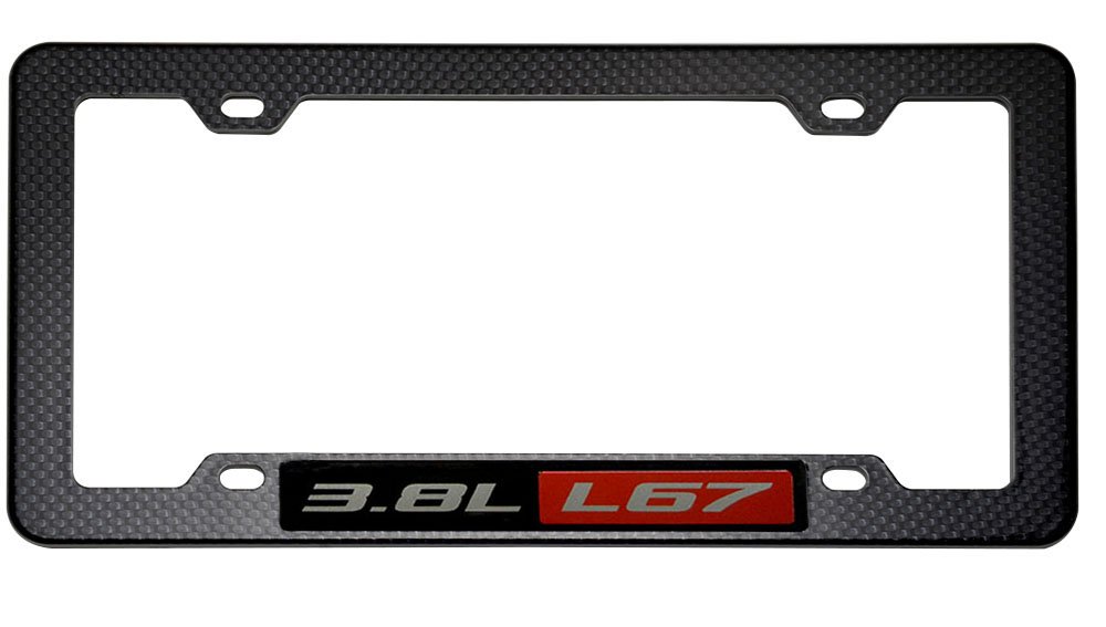 Black Carbon Fiber Look License Plate Tag Frame With Red | Desertcart ...