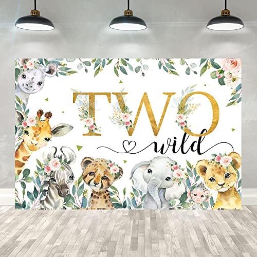 Amazon.com : Mocsicka Two Wild Backdrop for Girl Jungle Safari Animals ...