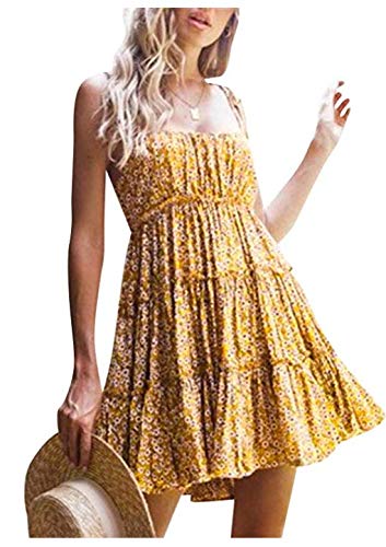 Buy dkdkjsjs Sling Dress for Girl Woman's Boho Floral Oscillate ...