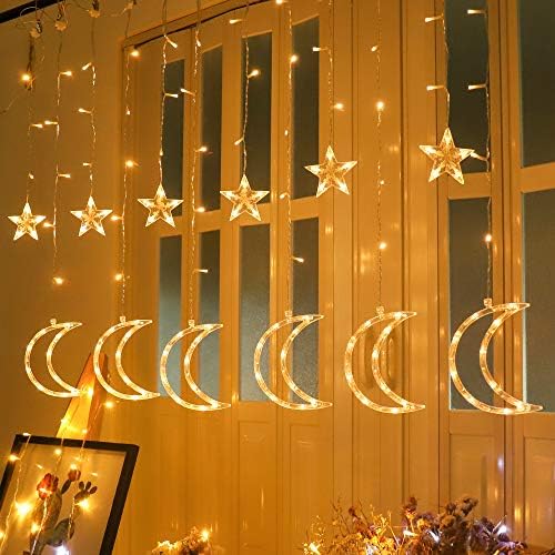 Amazon.com: Star and Moon String Lights Ramadan Decorations 138" LED ...