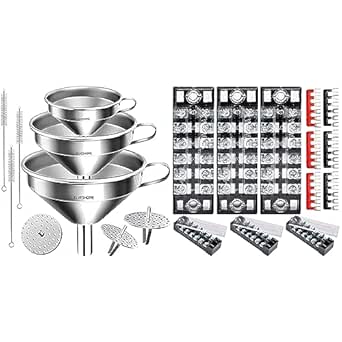Amazon.com: Funnel, Funnels for Kitchen Use, 9 Pieces Stainless Steel ...
