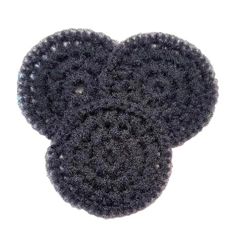 Amazon.com: Handmade Crochet Round Scrubbers - Flat - Graphite/Dark ...
