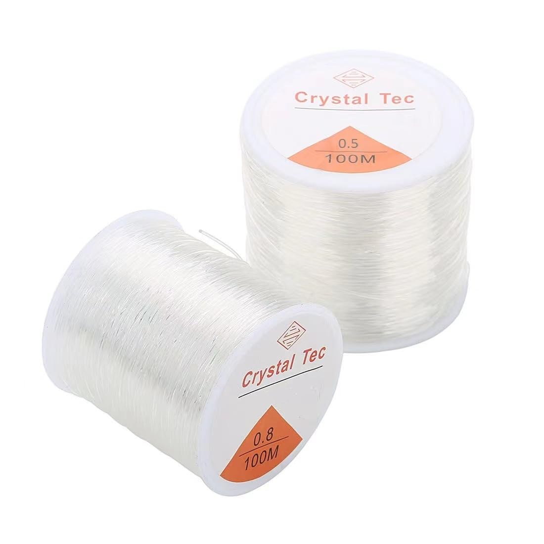 LORJE 2 Roll 100m Clear Elastic Beading Threads，Stretchy Bead Cord ...