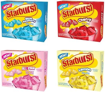 Amazon.com: Starburst Gelatin Variety Pack | 1 Box Each Flavor - Blue ...