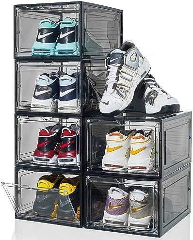 Amazon.com: 12 Pack Shoe Box,Acrylic Clear Shoe Boxes with Magnetic ...