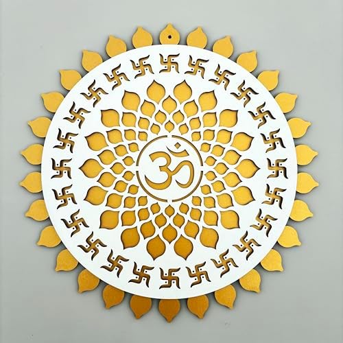 BAPUBEBE Om Wall Art Mdf Wooden Om Chakra For Mandir Temple, Living ...