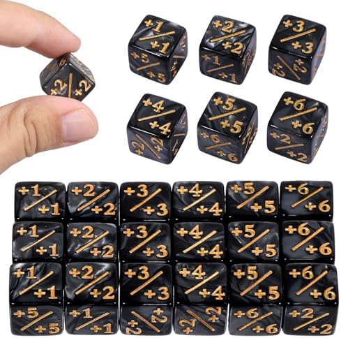 Amazon.com: Token Dice Counter, 24 Pcs 1/+1 MTG Counter Dice D6 Plus ...