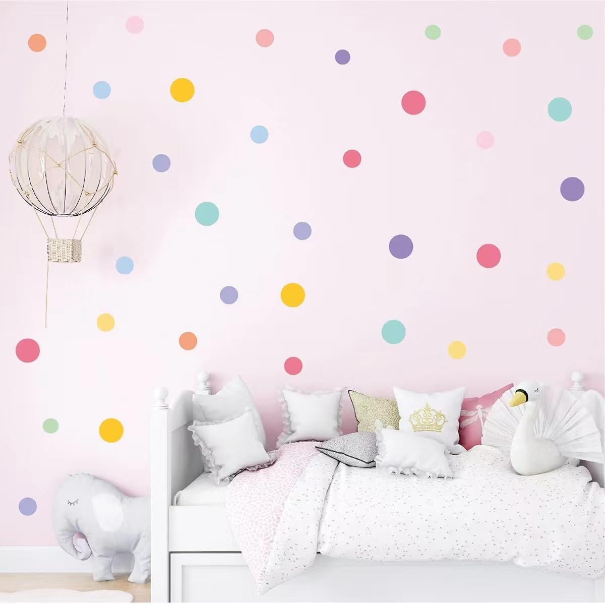 Amazon.com: Colorful Polka Dots Peel and Stick Wall Sticker Vinyl ...