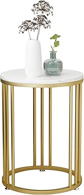 Amazon.com: Esucllc Gold End Table, Modern Round Side Tables for Living ...