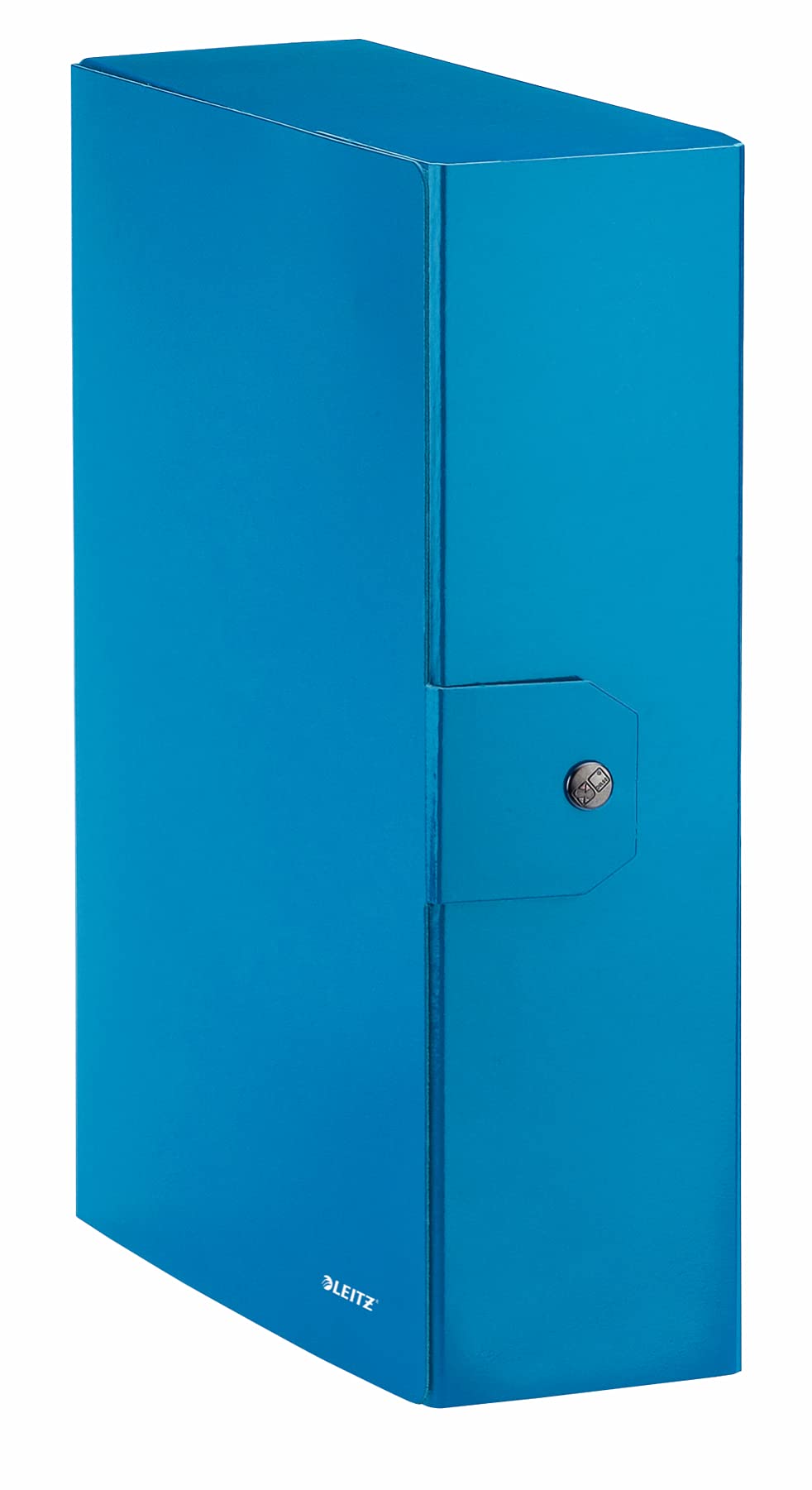 Leitz - Filing box, Button closure, in plasticized cardboard, Blue ...