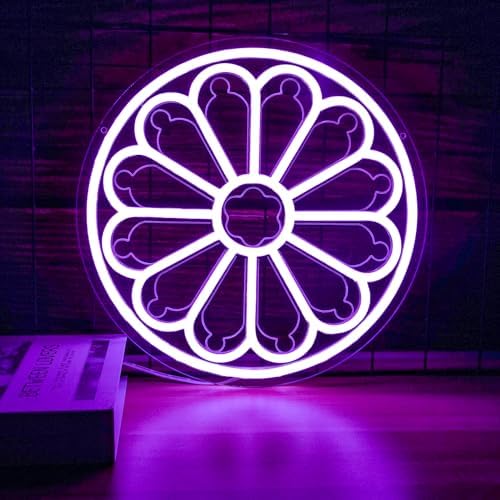 Amazon.com : Gothic Cathedral Window Neon Sign for Wall Decor Purple ...