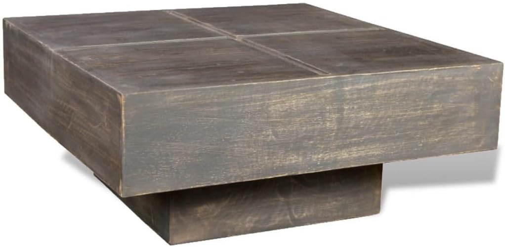 Amazon.com: Solid Mango Wood Square Coffee Table, Living Room Furniture ...