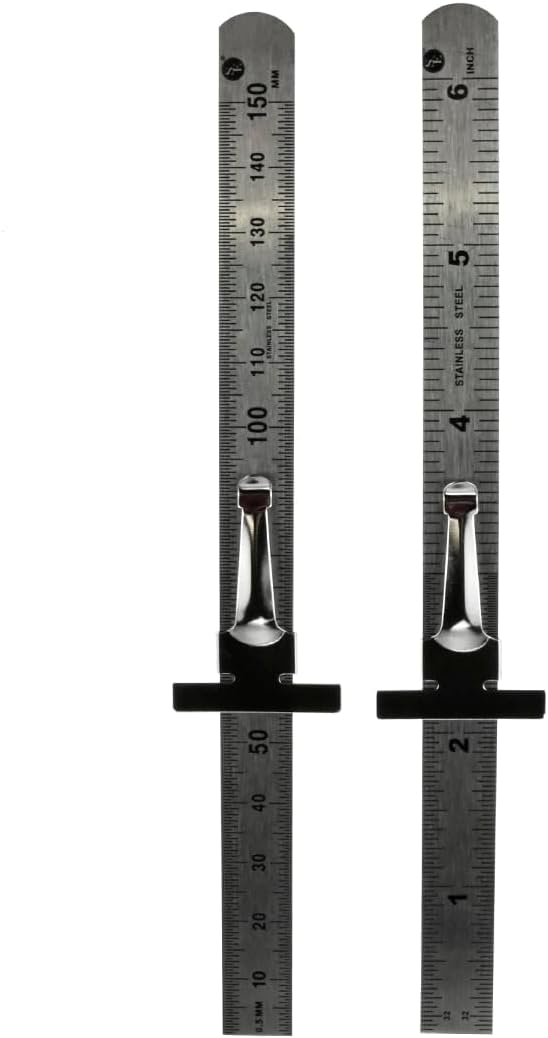 SE Stainless Steel SAE Metric Ruler Set - Stainless Steel Precision ...