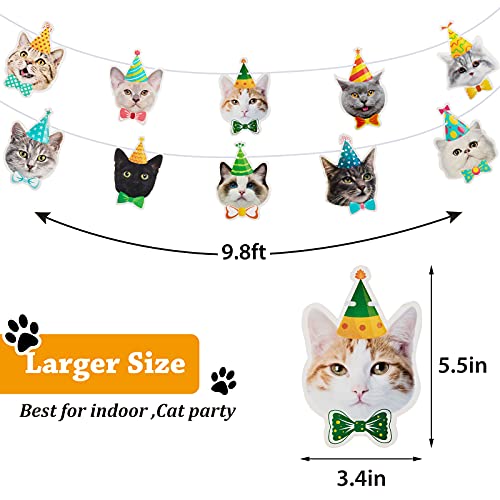 8 Pieces Walkable Animal Cat Aluminum Foil Balloons and 2 Cat Birthday ...