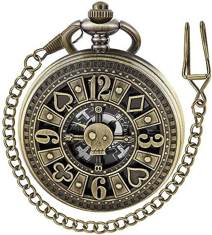 Tiong Black Hollow Nightmare Before Christmas Pocket Watch Quartz Skull ...