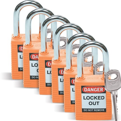 1" Keyed Different Orange Lock w/Lockout Tag: Padlocks: Amazon.com ...