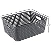 Amazon.com - Readsky Plastic Woven Storage Basket with Handle, Gray, 4 ...