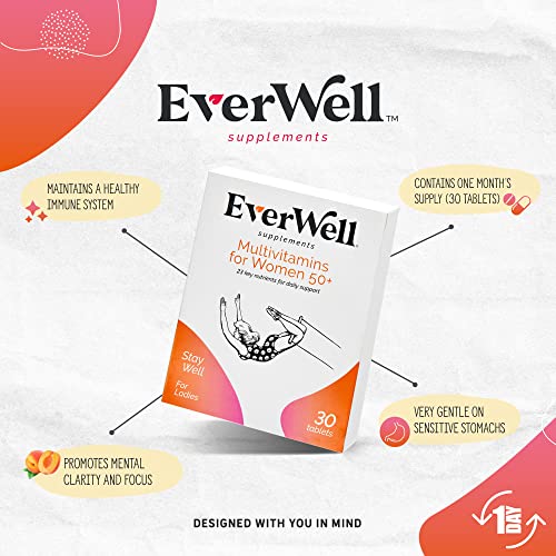 EverWell Multivitamin Tablets for Women Aged 50+ - One A Day Vitamin ...