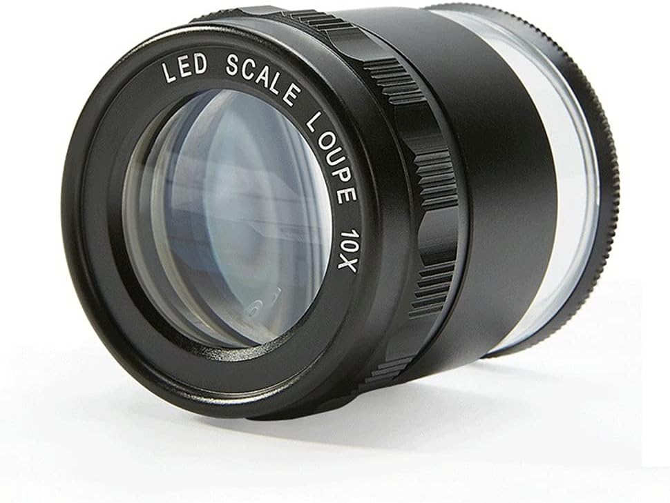 lupas de Aumento Lupa Cilíndrica De Mano 10X con Escala, Lupa LED ...