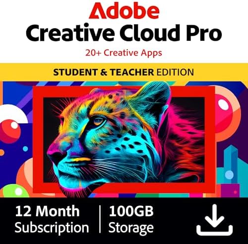 Adobe Creative Cloud Pro Apps Student & Teacher | Graphic Design Software | AI Powered Features ...