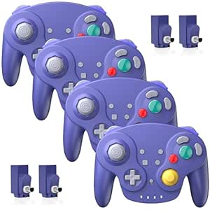Amazon.com: 4 Pack Wireless GameCube Controller, 2.4 GHz Receiver ...