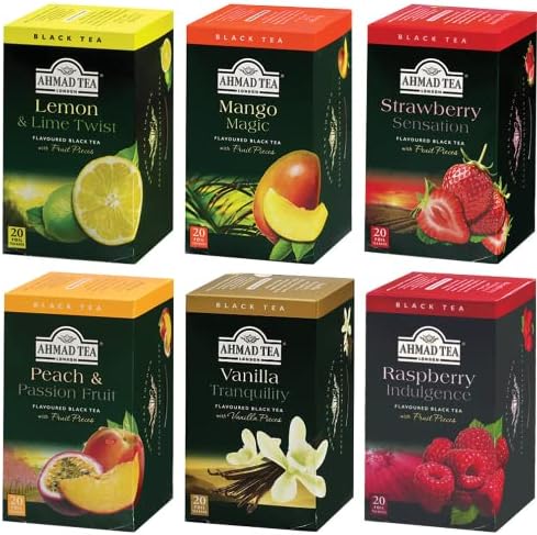 Amazon.com : Ahmad Black Tea Variety Pack with Lemon and Lime, Mango ...