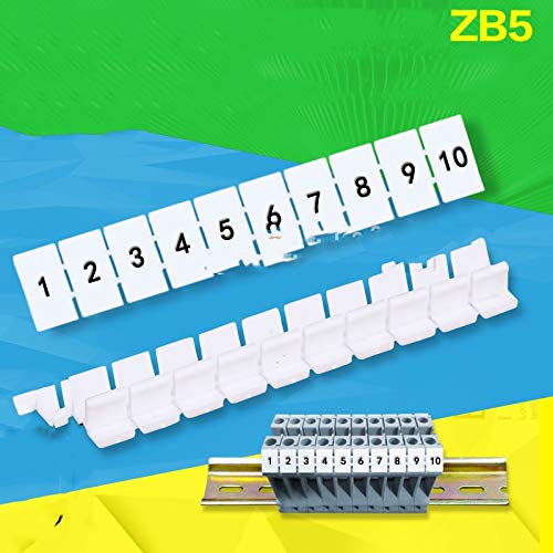 Davitu 100pcs ZB5 Number MARKER UK3N ST2.5 Din Rail Terminal Blocks ...