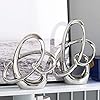 Amazon.com: XIYOUQI 11in Silver Ceramic Statue – Modern Abstract Art ...