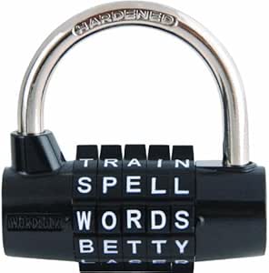 Wordlock Combination Padlock - 5 Dial, Black - Amazon.com