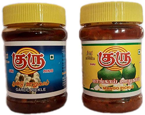 GURU Pickles - Combo of Mango Pickle & Garlic Pickle (300g+300g ...