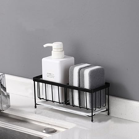 Kitchen Sink Caddy Stainless Steel Sponge Holder with Removable Drain ...