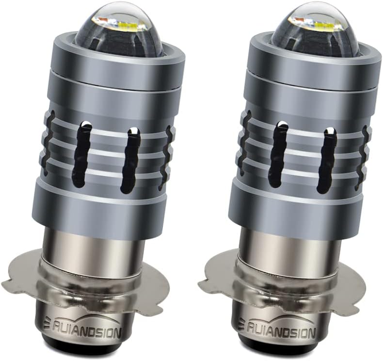 Amazon.com: Ruiandsion 2pcs P15D-25-3 LED Motorcycle Light Bulb White ...