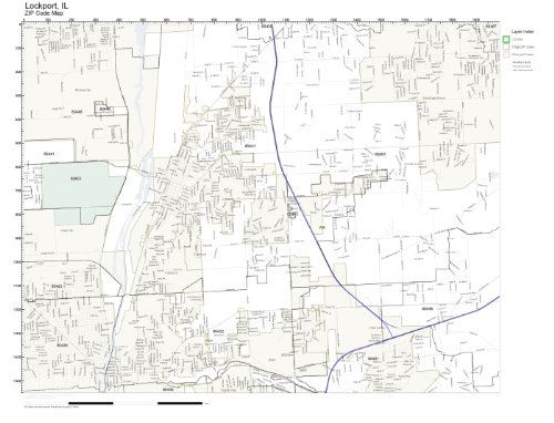 Amazon.com : ZIP Code Wall Map of Lockport, IL ZIP Code Map Laminated ...