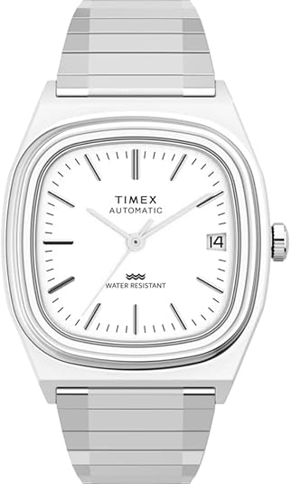 Amazon.com: Timex® Automatic 1983 E Line Reissue 34mm Stainless Steel ...