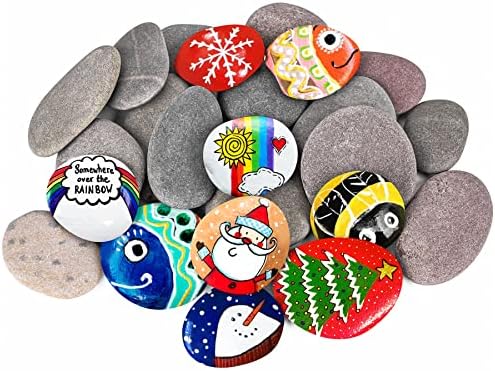 River Rocks for Painting 25 Pcs Large 2-3 Inch Flat Smooth Painting ...