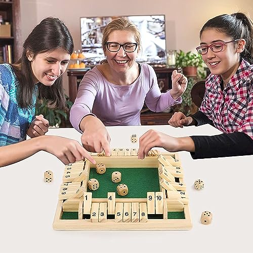 MZSX Board Game, Box Dice Game, Wooden Board Game with Dice, 1-4 Player ...