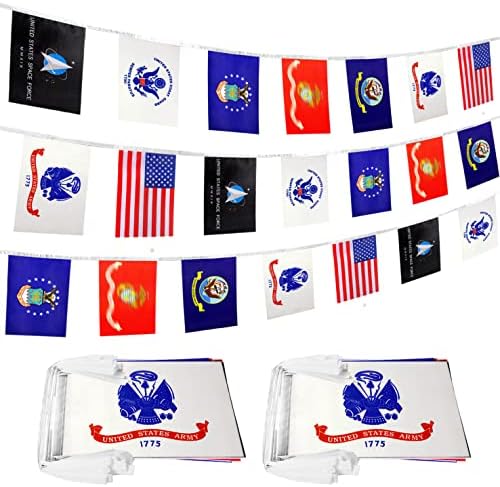 Amazon.com : Consummate 2 String USA Military Flags Banner Set All ...